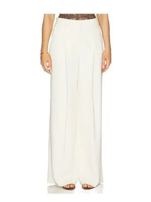 Theory Wide Leg Pleated Trousers - Rice