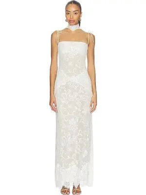 YELLOW THE LABEL Talia Lace Gown - Ivory
