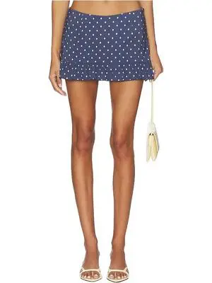 TIGER MIST Ruffle Mini Skirt - Navy