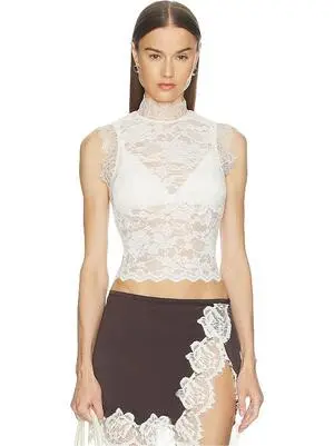 Superdown Laura Lace Top - Ivory