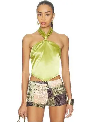 SUPERDOWN Superdown Martine Halter Neck Top With Tie Back