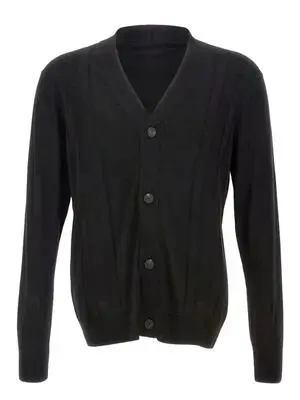 Tagliatore Moore V-neck Ribbed Cardigan - Black