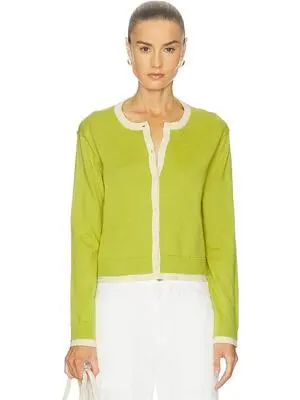 Velvet By Graham & Spencer Saylor Lux Cotton Cashmere Cardigan - Lime