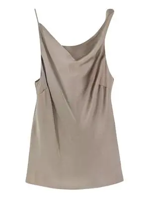 ALYSI Sleeveless Top With Asymmetric Construction - Neutrals
