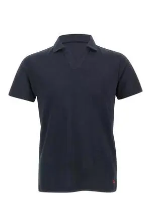 Peuterey V-neck Logo Polo Shirt - Blue