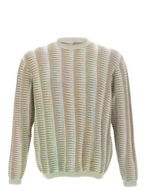 Emporio Armani Jacquard Two-tone Sweater - Neutrals