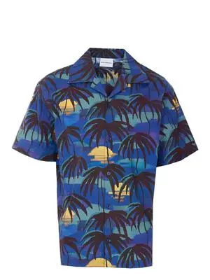 Drole De Monsieur Palm-tree Short-sleeve Shirt - Blue