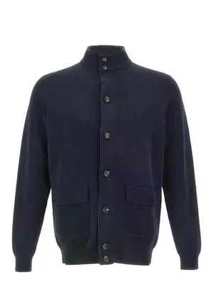 FILIPPO DE LAURENTIIS Button-front Cardigan With Pockets - Blue