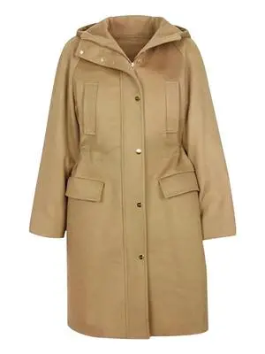 Max Mara Alcade Hooded Coat Neutrals