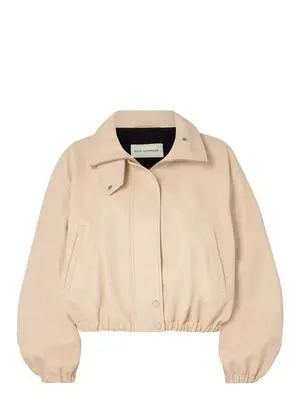 Nour Hammour Pia Textured-leather Jacket - Neutrals