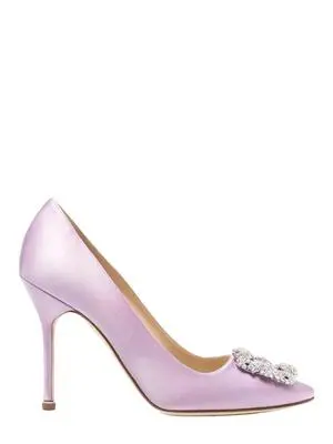 Manolo Blahnik Hangisi Crystal-embellished Pumps - Purple
