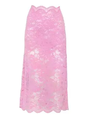 Rabanne Lace Pencil Midi Skirt - Pink