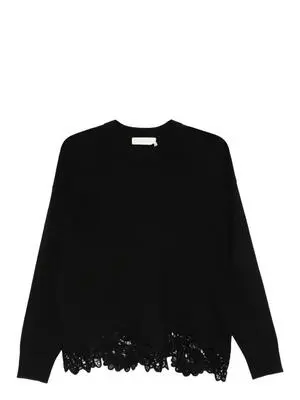Zimmermann Luna Lace Trim Sweater - Black
