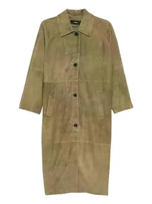 ARMA Judy Button Suede Coat Green