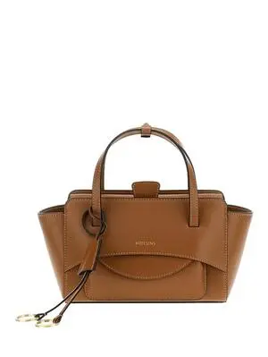 HIDESINS Leather Crossbody Bag With Magnetic Closure - Marrone