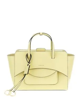 HIDESINS Leather Shoulder Bag With Flap - Yellow