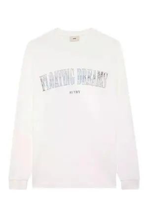 AUTRY Long-sleeve Cotton T-shirt - Neutrals