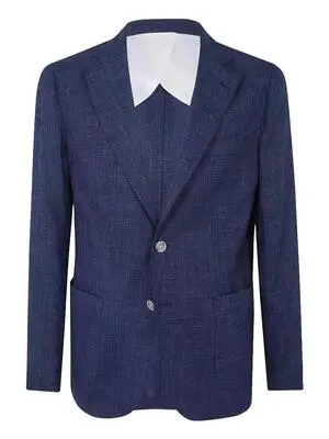 BARBA NAPOLI Wool Blazer Blue