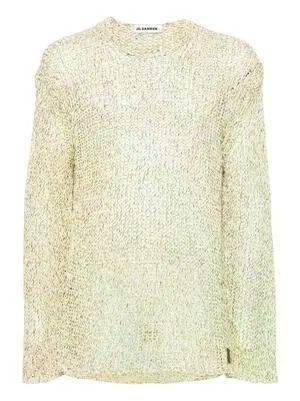 JIL SANDER Open-knit Appliqué-logo Jumper - Yellow