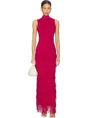 YELLOW THE LABEL Phoebe Fringe Dress - Red