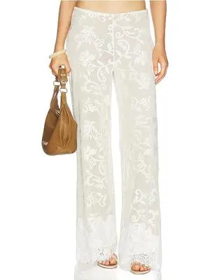 YELLOW THE LABEL Lottie Lace Pant - White