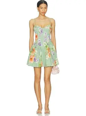Hemant & Nandita Corseted Mini Dress - Sage