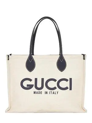FWRD RENEW Gucci Logo Tote - Beige