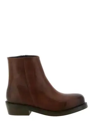 Séfr Lerato Side-zip Boots With Craquelé Finish - Brown