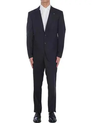 Tagliatore Double-breasted Virgin Wool Suit - Blue