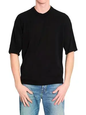ROBERTO COLLINA Ribbed Crewneck T-shirt - Black
