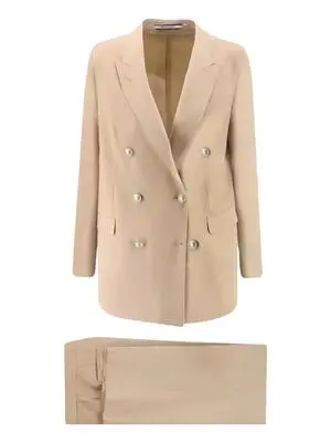 Tagliatore Jasmine Stretch Virgin Wool Suit Neutrals