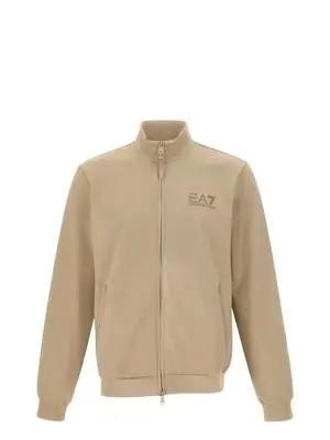 EA7 Zipped Logo-detail Sweatshirt - Neutrals