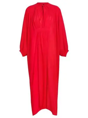 LES VACANCES D'IRINA Gathered Midi Dress - Red