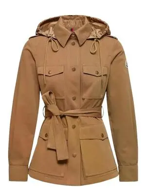 Moncler Belted Hooded Jacket - Brown