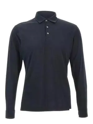 DIKTAT Long-sleeve Polo Shirt - Blue