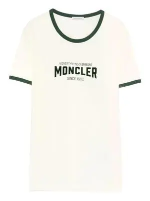 Moncler Moncler Logo Print Crew Neck T-Shirt Neutrals