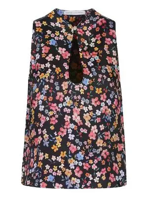 MAR DE MARGARITAS Floral Print Top - Black
