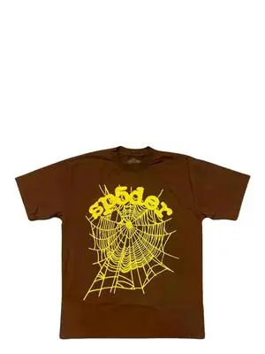 SP5DER Web Crew-neck T-shirt - Brown