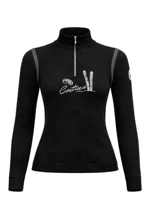 NEWLAND Embroidered Long-sleeve Top - Black