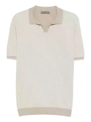 Corneliani V-neck Knitted Polo Shirt - Neutrals