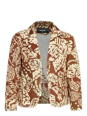 Dsquared2 Rebel Hibiscus Maggie Jacket - Brown
