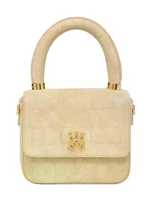 Amiri Micro Ma Croc-embossed Satchel Bag - Neutrals