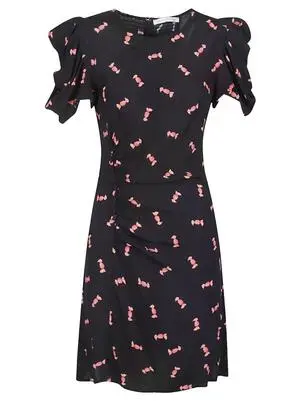 MAR DE MARGARITAS Puff-Sleeve Dress Black