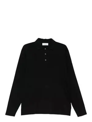 LARDINI Long-sleeve Polo Shirt - Black