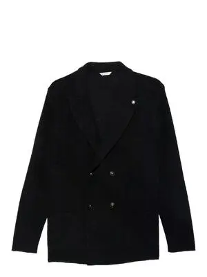 MANUEL RITZ Double-breasted Knitted Jacket - Black