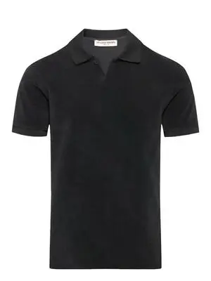 Orlebar Brown Towelling Polo Shirt - Black
