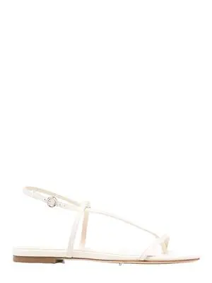 AeydĒ Strappy Flat Sandals - White