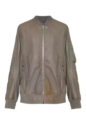Rick Owens Classic Flight Leather Jacket Grey