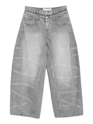 FENG CHEN WANG Cotton Wide-leg Jeans - Grey