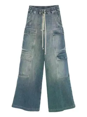 Rick Owens Elasticated-Waist Wide Leg Jeans Blue